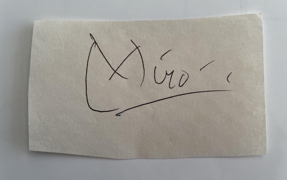 Joan Miró signed cut | EstateSales.org