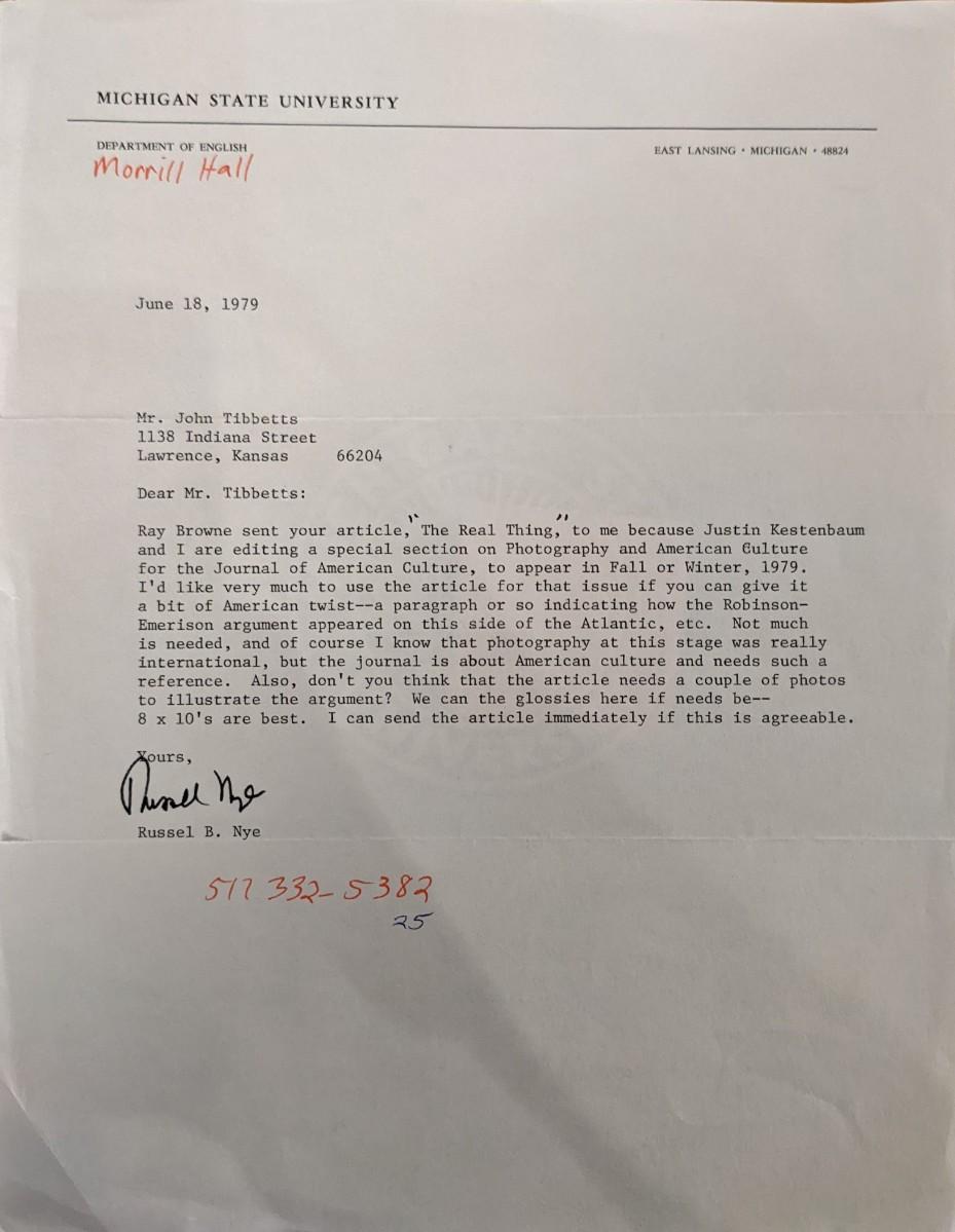 MSU Russel B. Nye Signed Letter | EstateSales.org