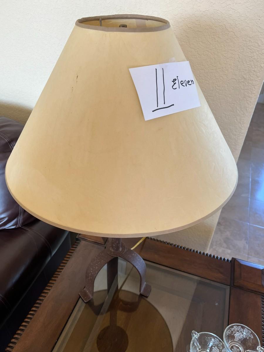 Brown Rustic Finish Table Lamp | EstateSales.org