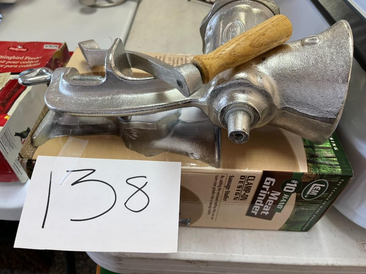 Lem #10 Hand Meat Grinder, Clamp On Design | EstateSales.org