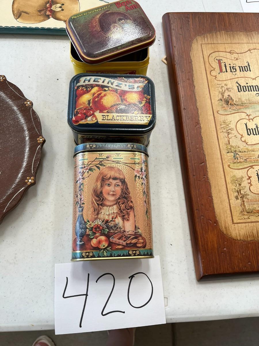 3 Vintage Metal Tins | EstateSales.org