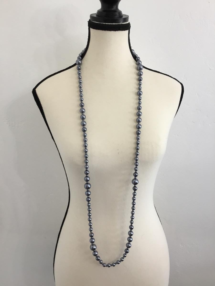 Beautiful nice heavy silvery, navy blue, bid statement necklace ...