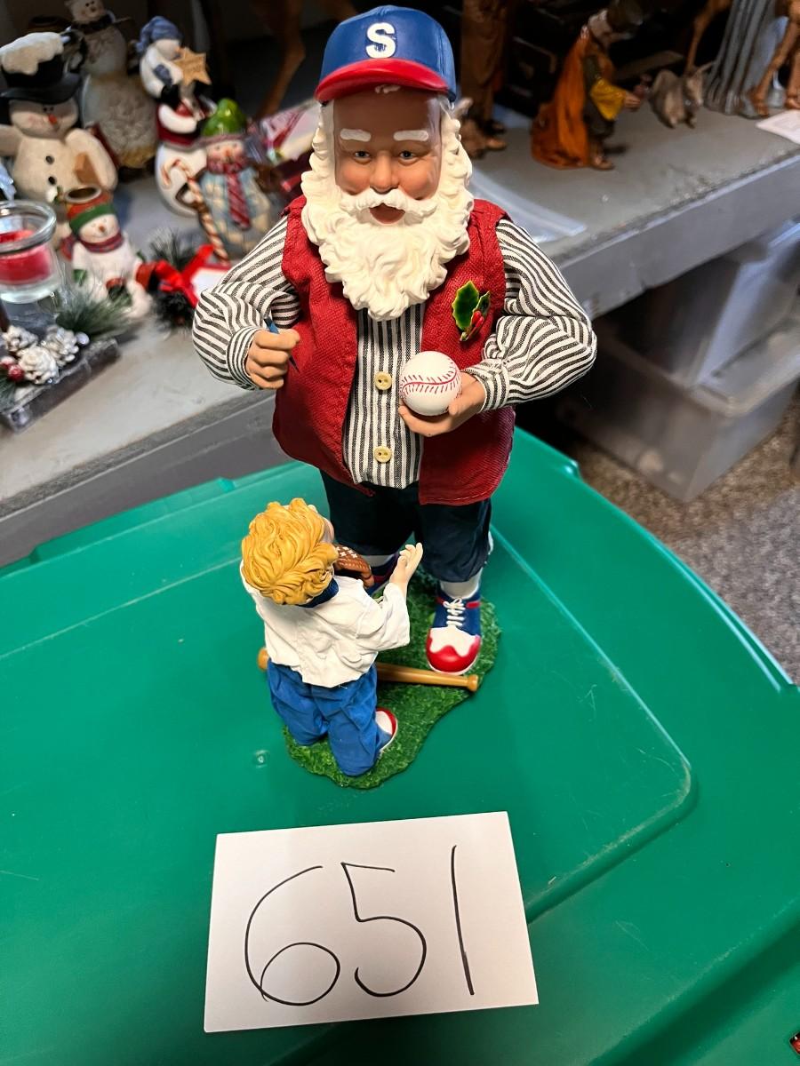 Baseball Santa W/Boy Standing In Front | EstateSales.org