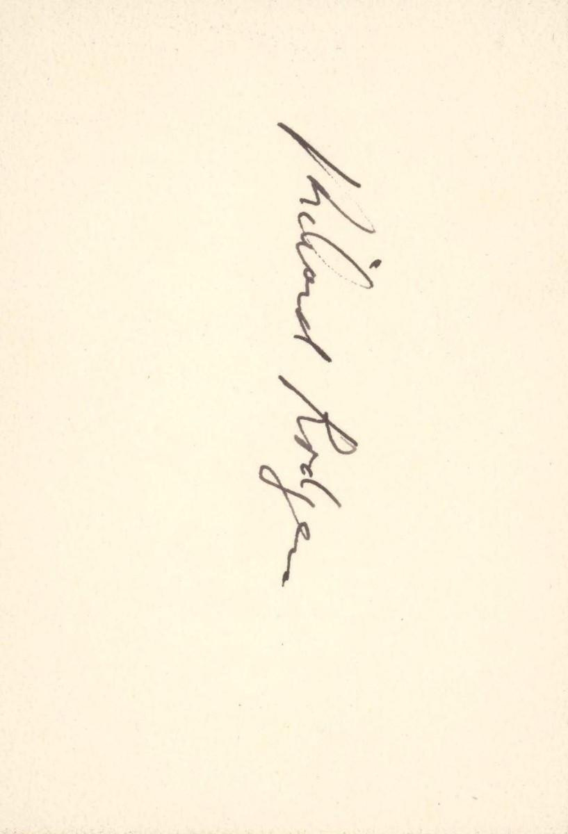 Composer Richard Rodgers original signature. GFA Authenticated ...