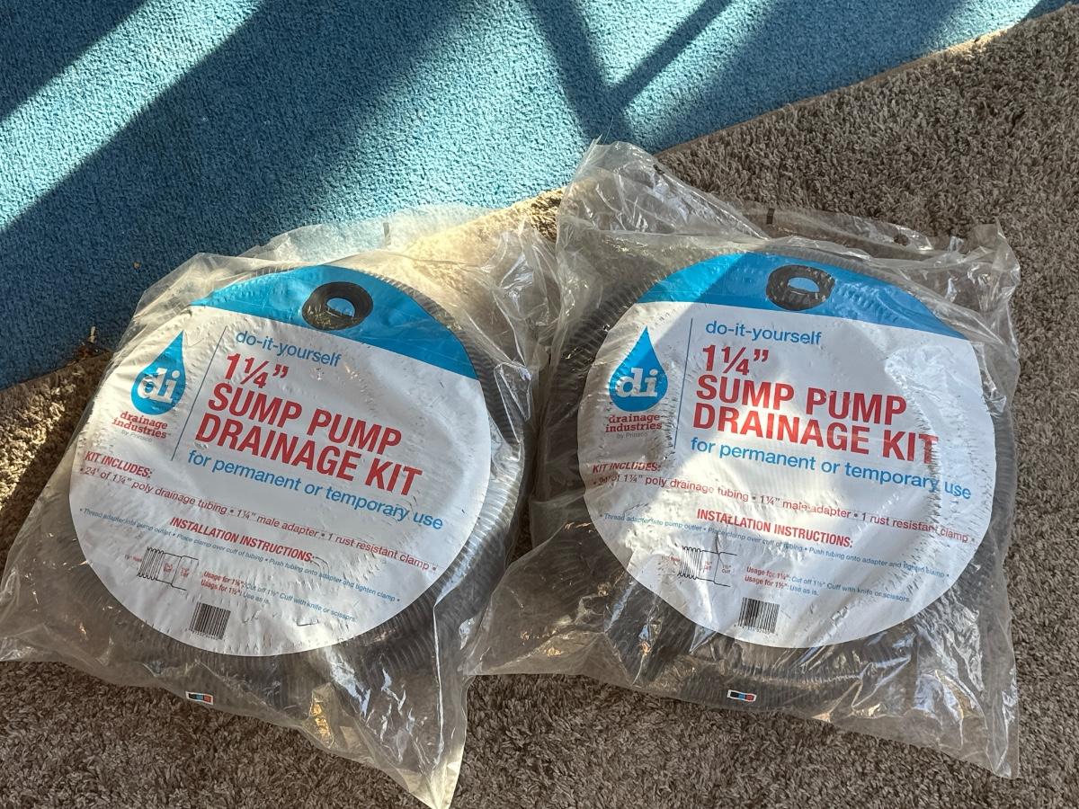 Sump pump drainage kit | EstateSales.org