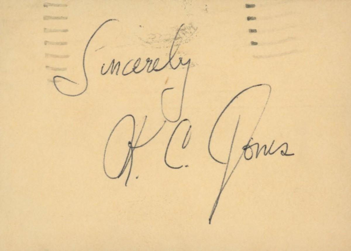 KC Jones original signature | EstateSales.org