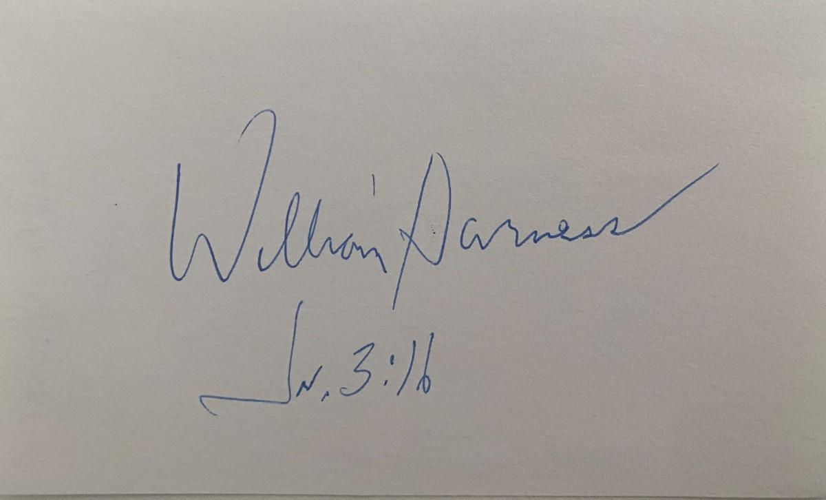 Opera singer William Harness original signature | EstateSales.org