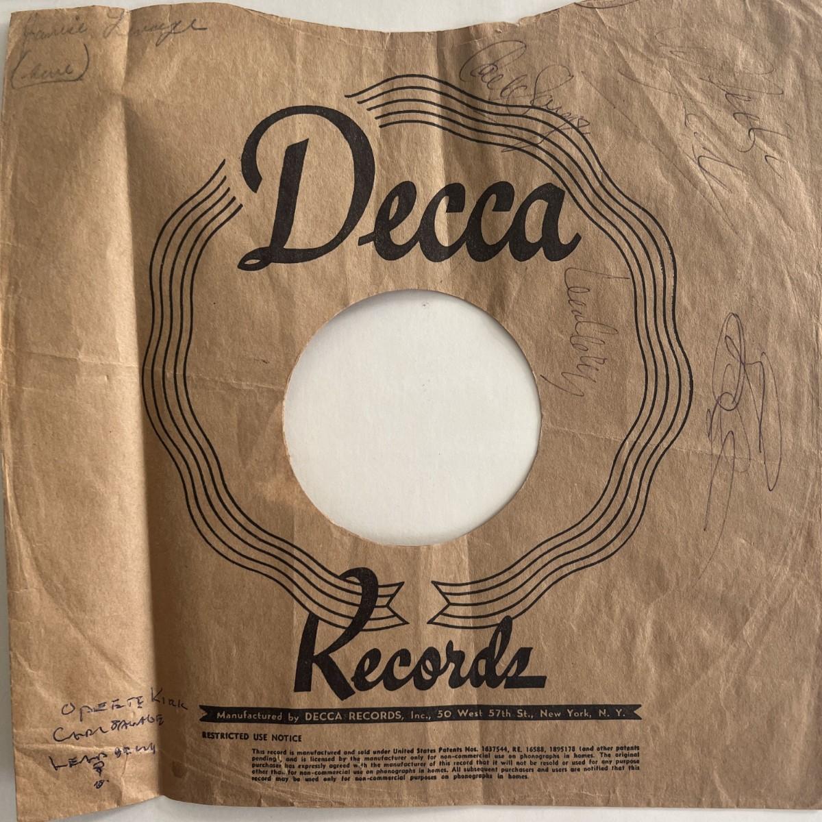 Leadbelly signed Decca record sleeve | EstateSales.org