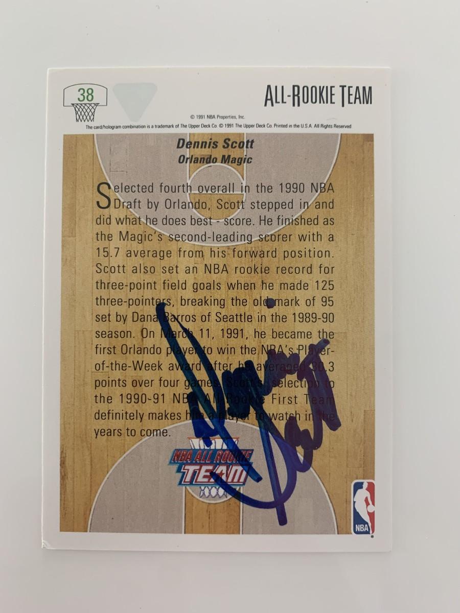 Dennis Scott signed basketball card | EstateSales.org