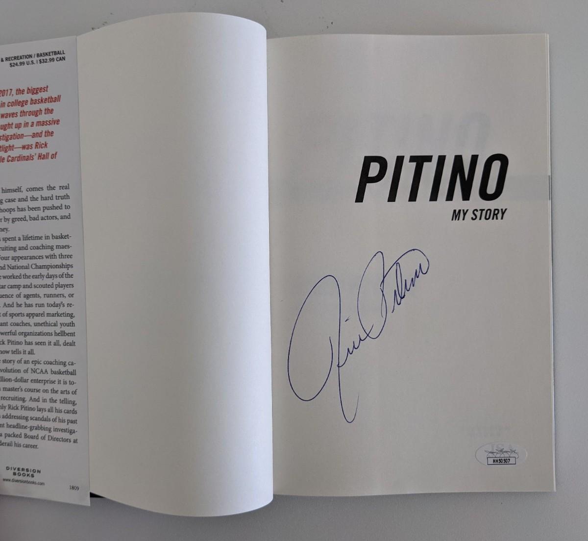 Rick Pitino signed hard cover book JSA | EstateSales.org