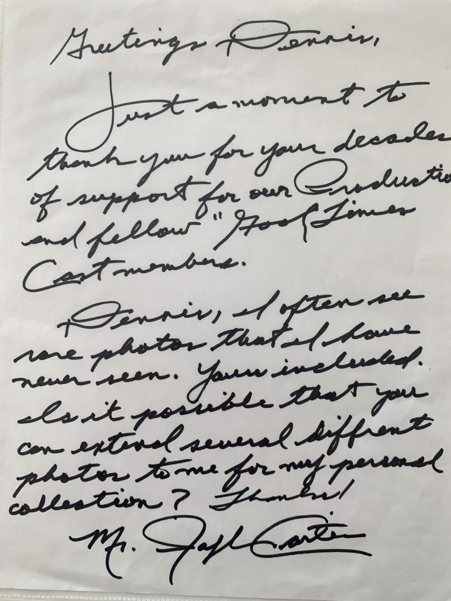 Good Times Ralph Carter Signed Letter | EstateSales.org