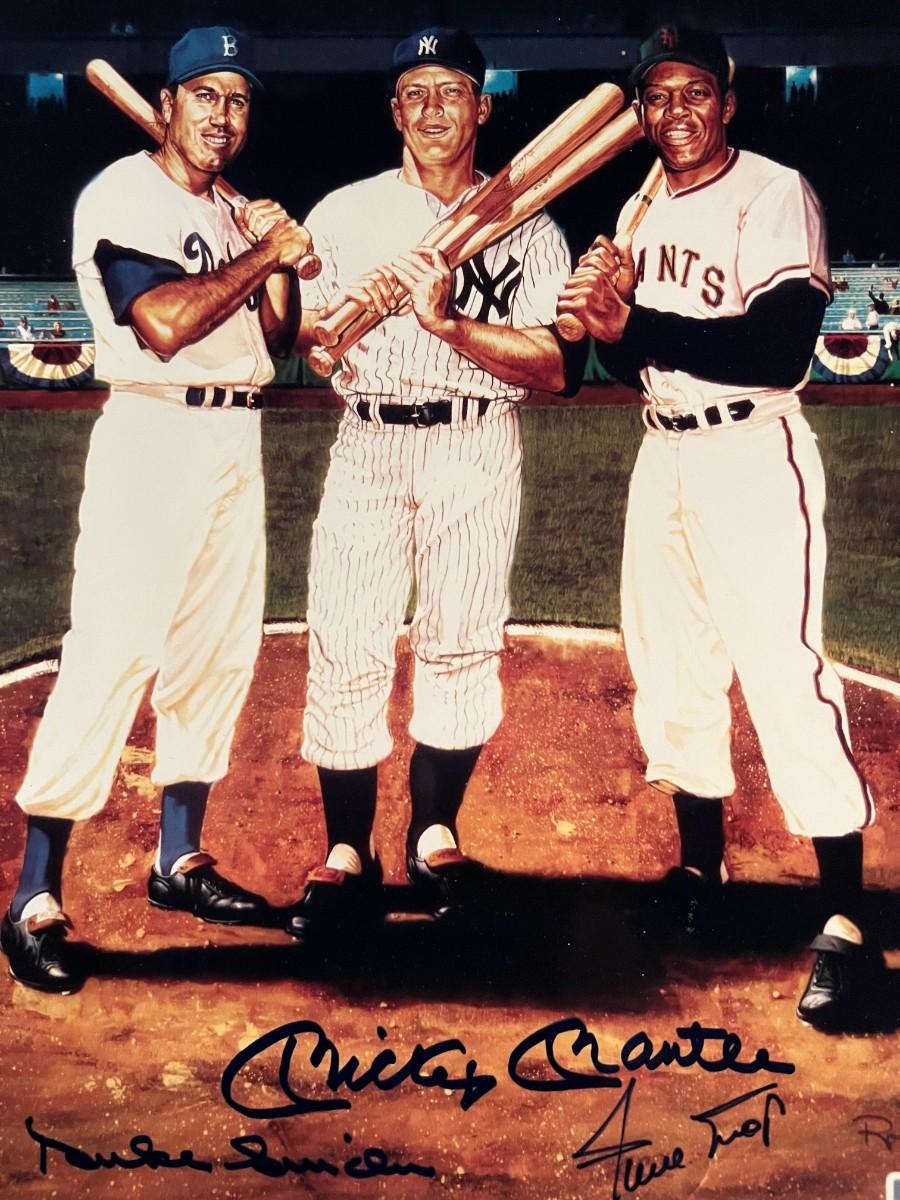 Mickey Mantle, Willie Mays and Duke Snider signed photo | EstateSales.org