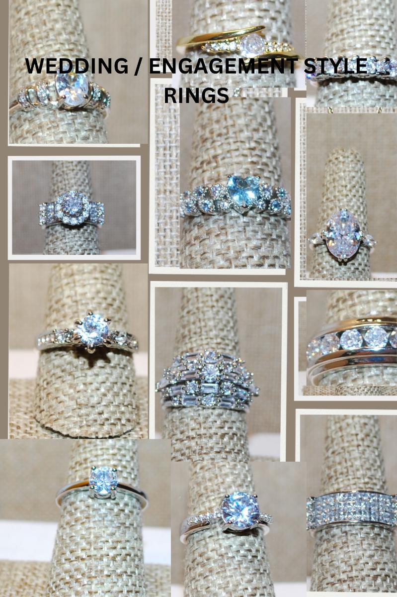 WEDDING / ENGAGEMENT Rings Group Photos (See Individual Lots to Bid ...