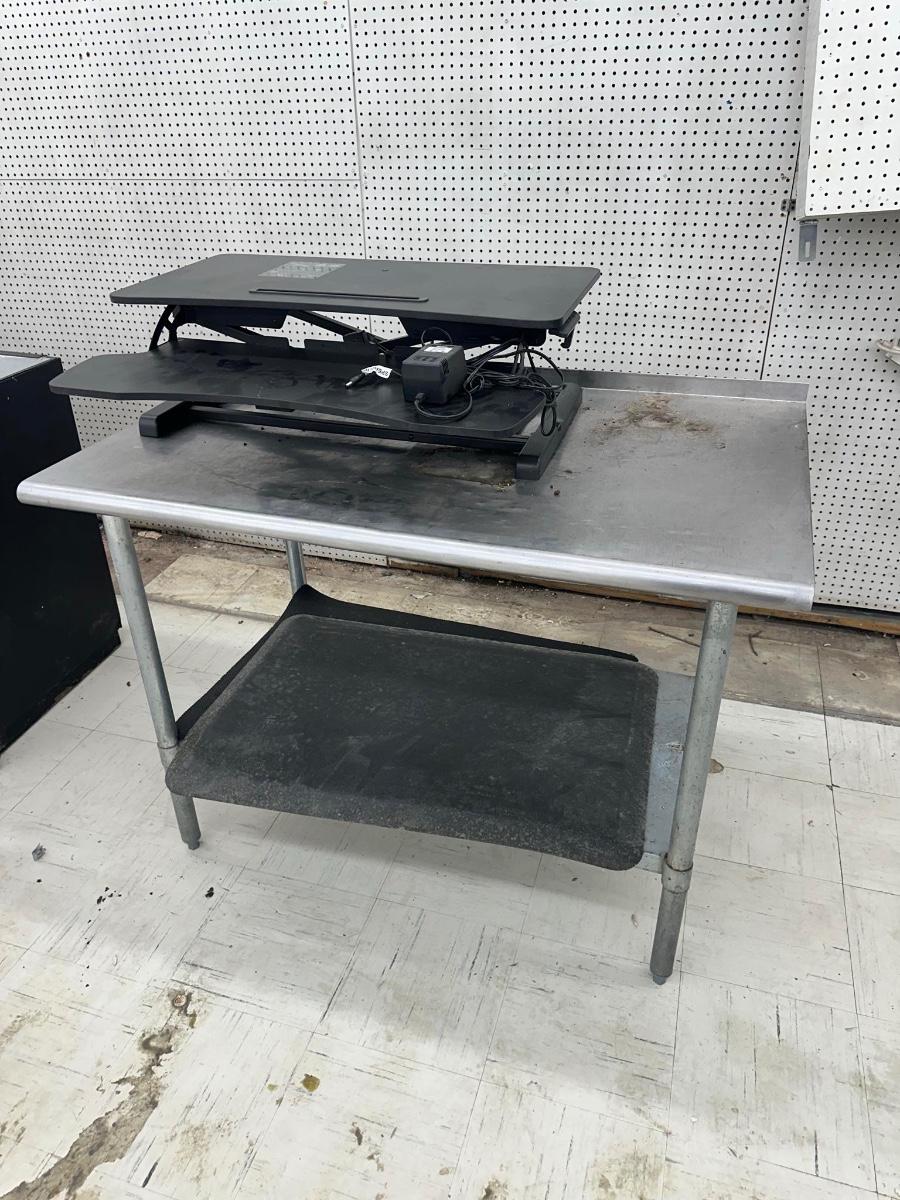 Lot 4: Prep Table & Computer Elevating Table | EstateSales.org