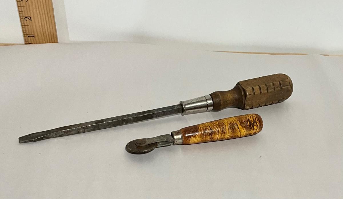 Vintage Wooden Handle Screw Driver, Wooden Roller tool | EstateSales.org