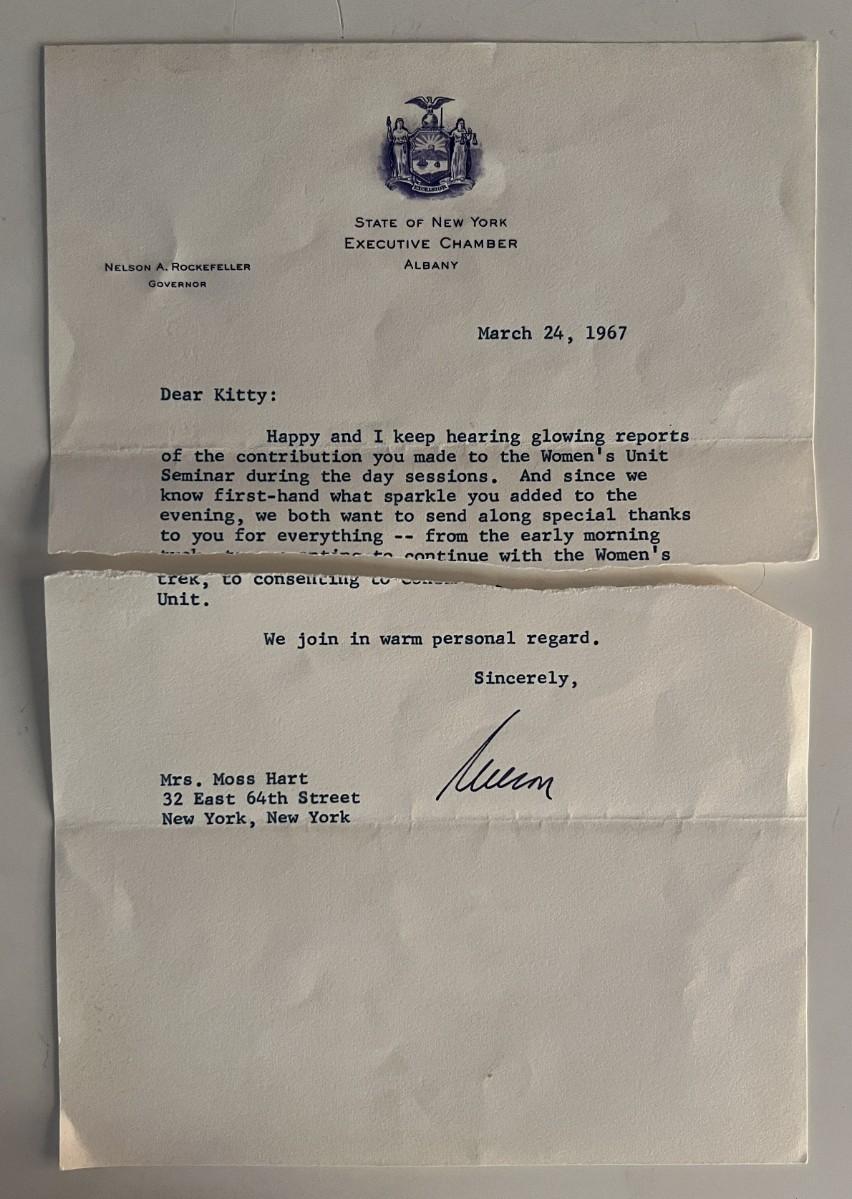 Nelson A. Rockefeller signed letter | EstateSales.org