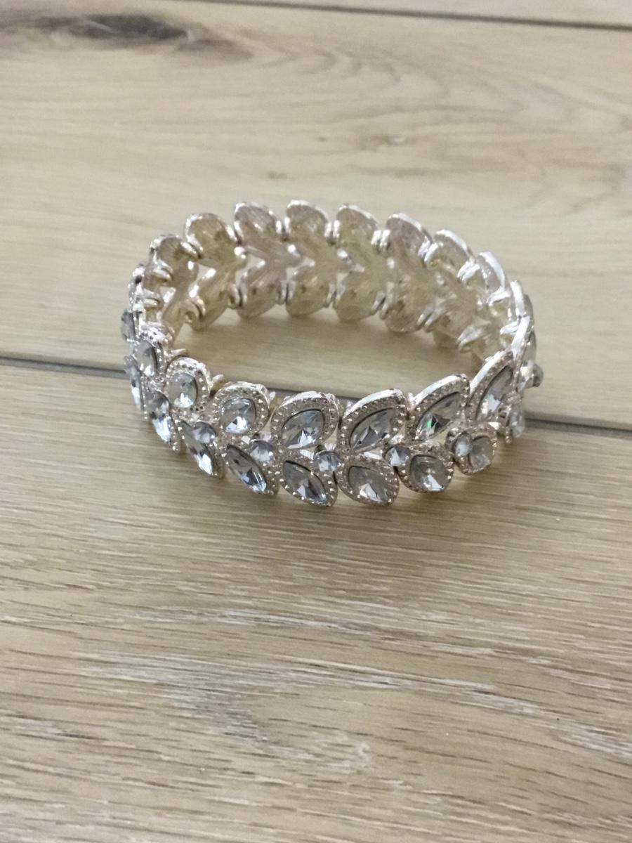 Silver tone rhinestone adjustable bracelet | EstateSales.org