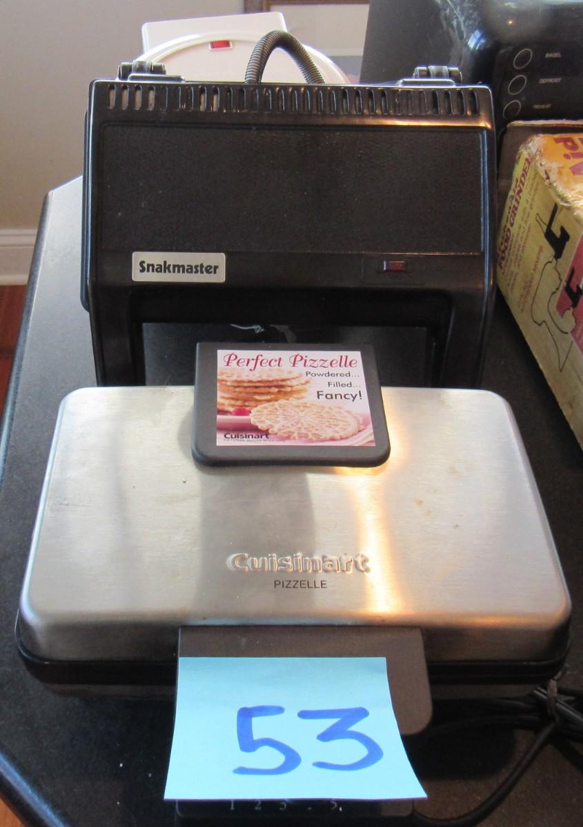Lot 53-Waffle Maker, Snakmaster, Perfect Pizelle | EstateSales.org