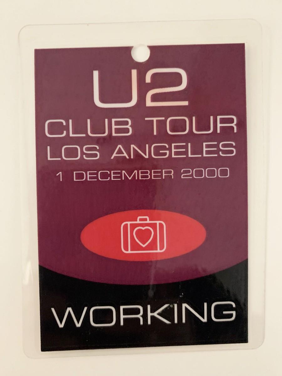 U2 Club Tour 2000 Los Angeles Working Backstage Pass | EstateSales.org