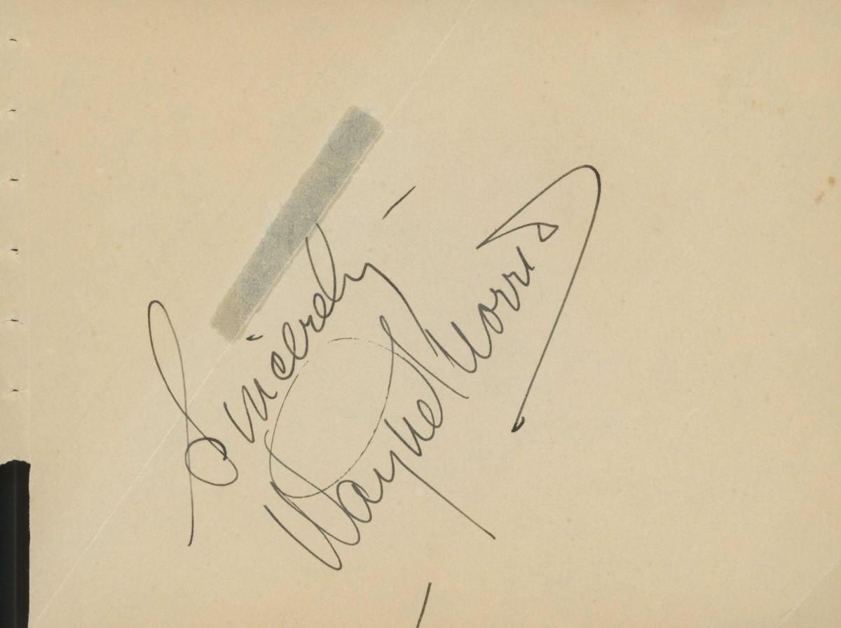 Wayne Morris signature cut | EstateSales.org