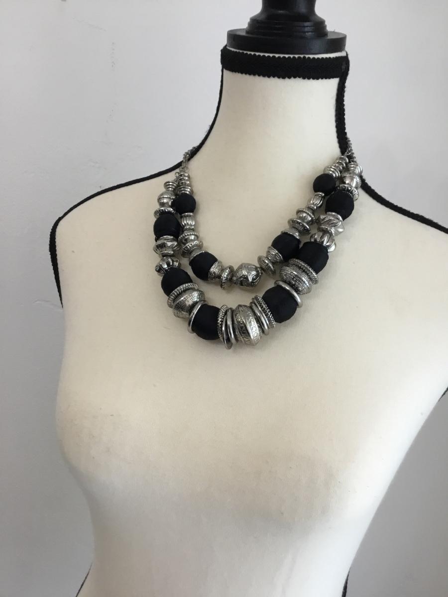 EL marked silver tone statement necklace | EstateSales.org