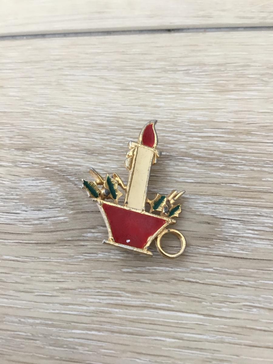 Bj Marked Candle Vintage Pin
