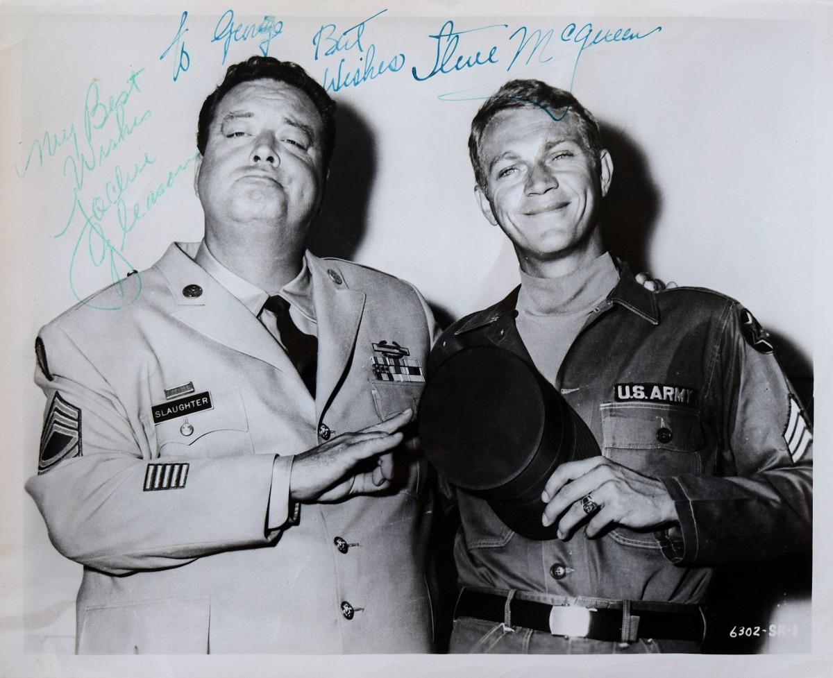Steve McQueen & Jackie Gleason signed photo | EstateSales.org