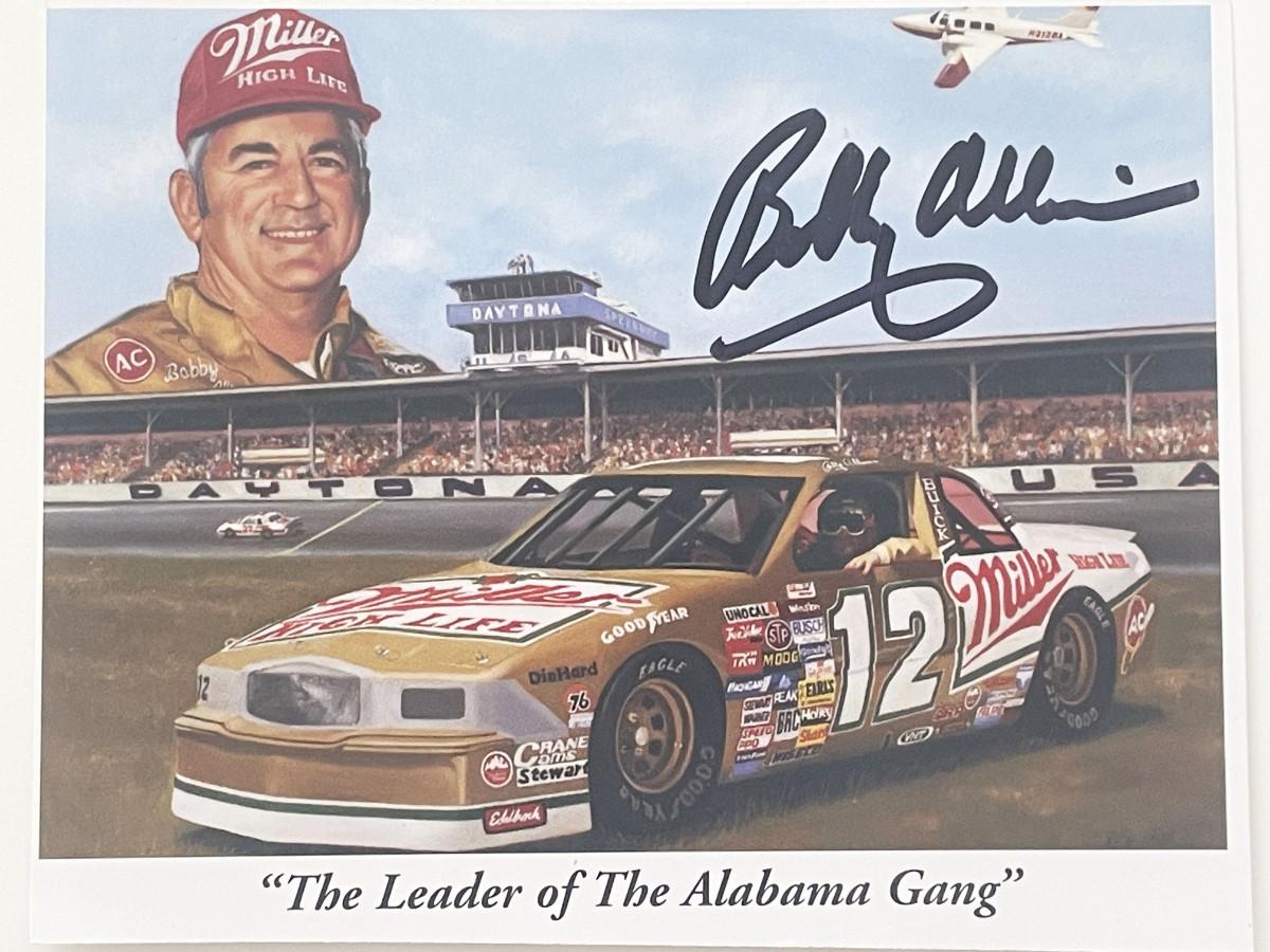 Racecar driver Bobby Allison autograph card | EstateSales.org