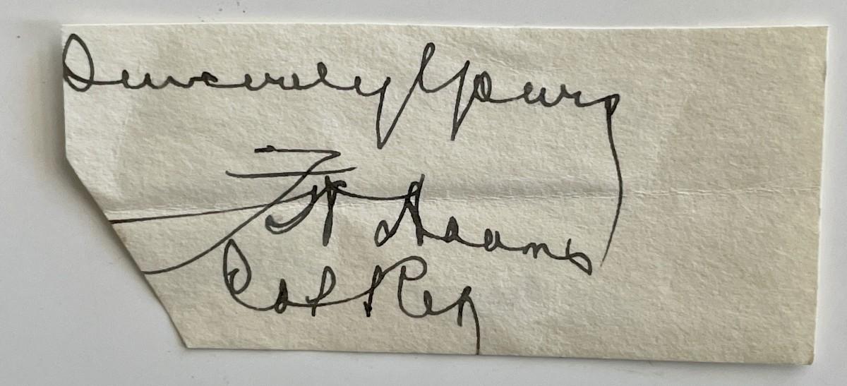 US Army Frank H. Adams signature cut | EstateSales.org