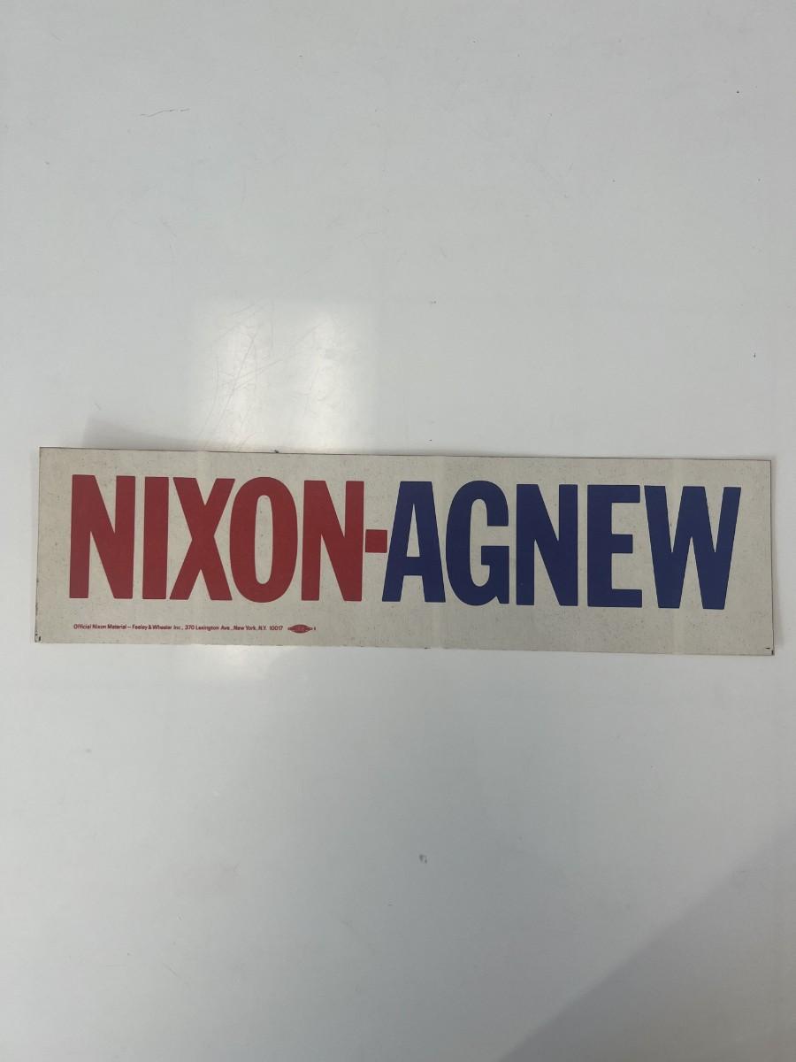 Nixon- Agnew presidential campaign bumper sticker | EstateSales.org