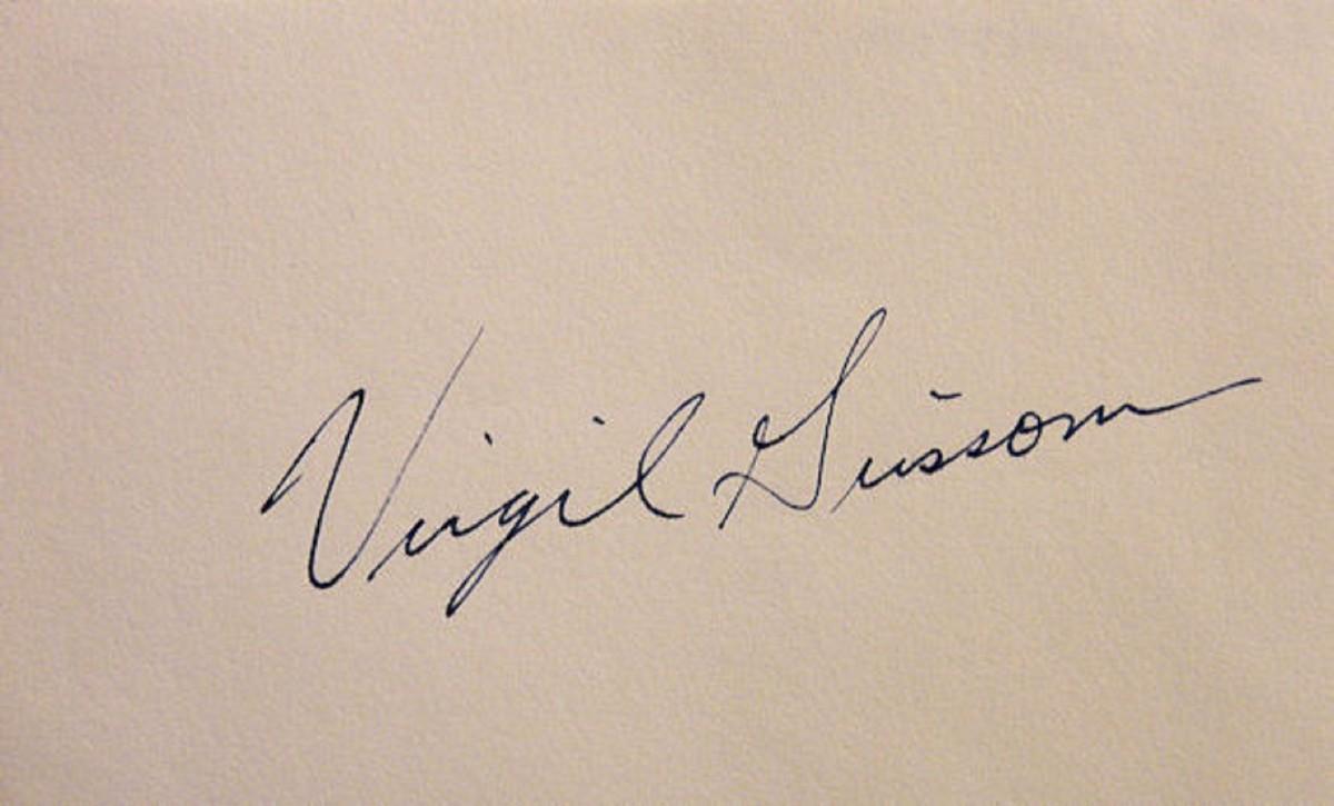 NASA Project Mercury Virgil Grissom signature slip | EstateSales.org