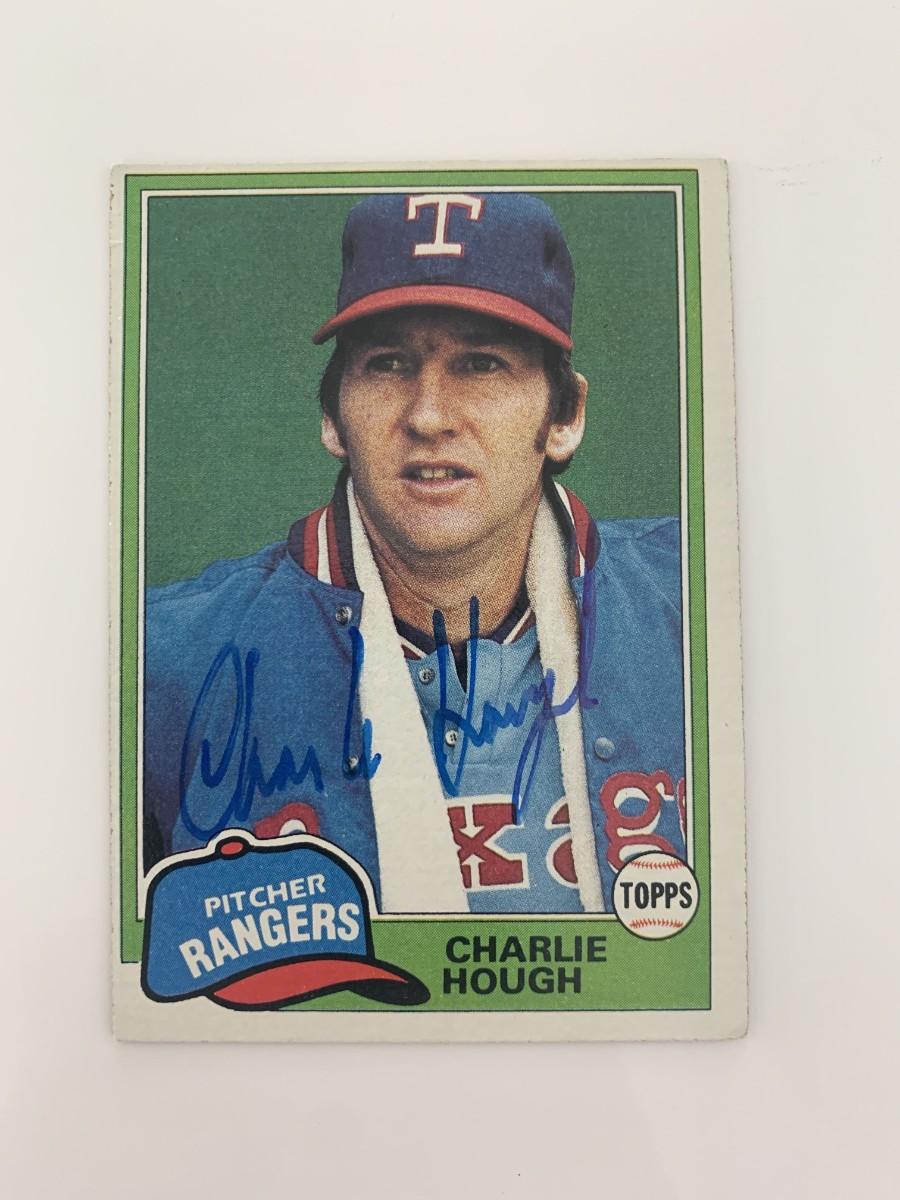 Charlie Hough signed baseball card | EstateSales.org