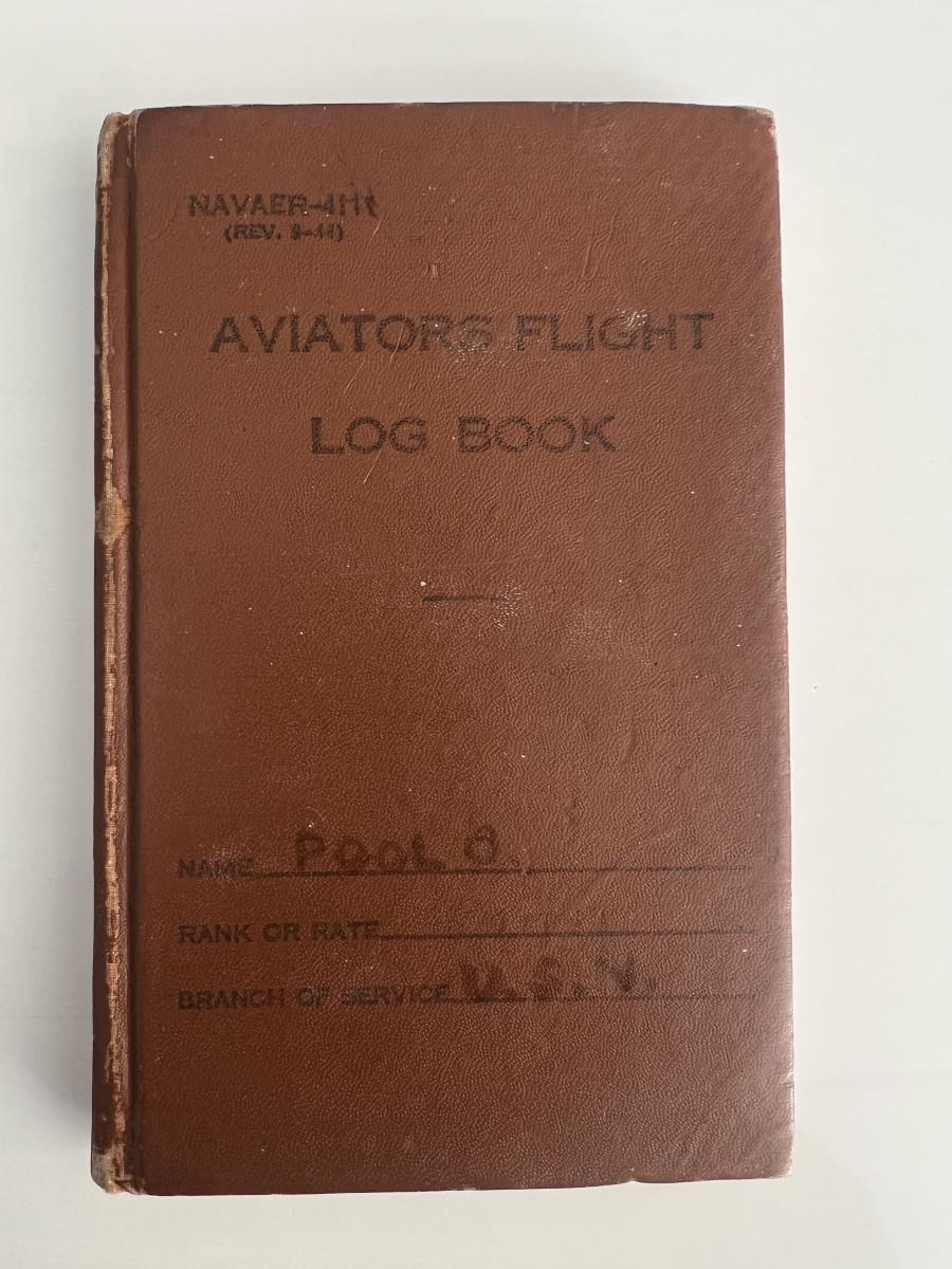 Odie Pool signed aviators flight log book | EstateSales.org