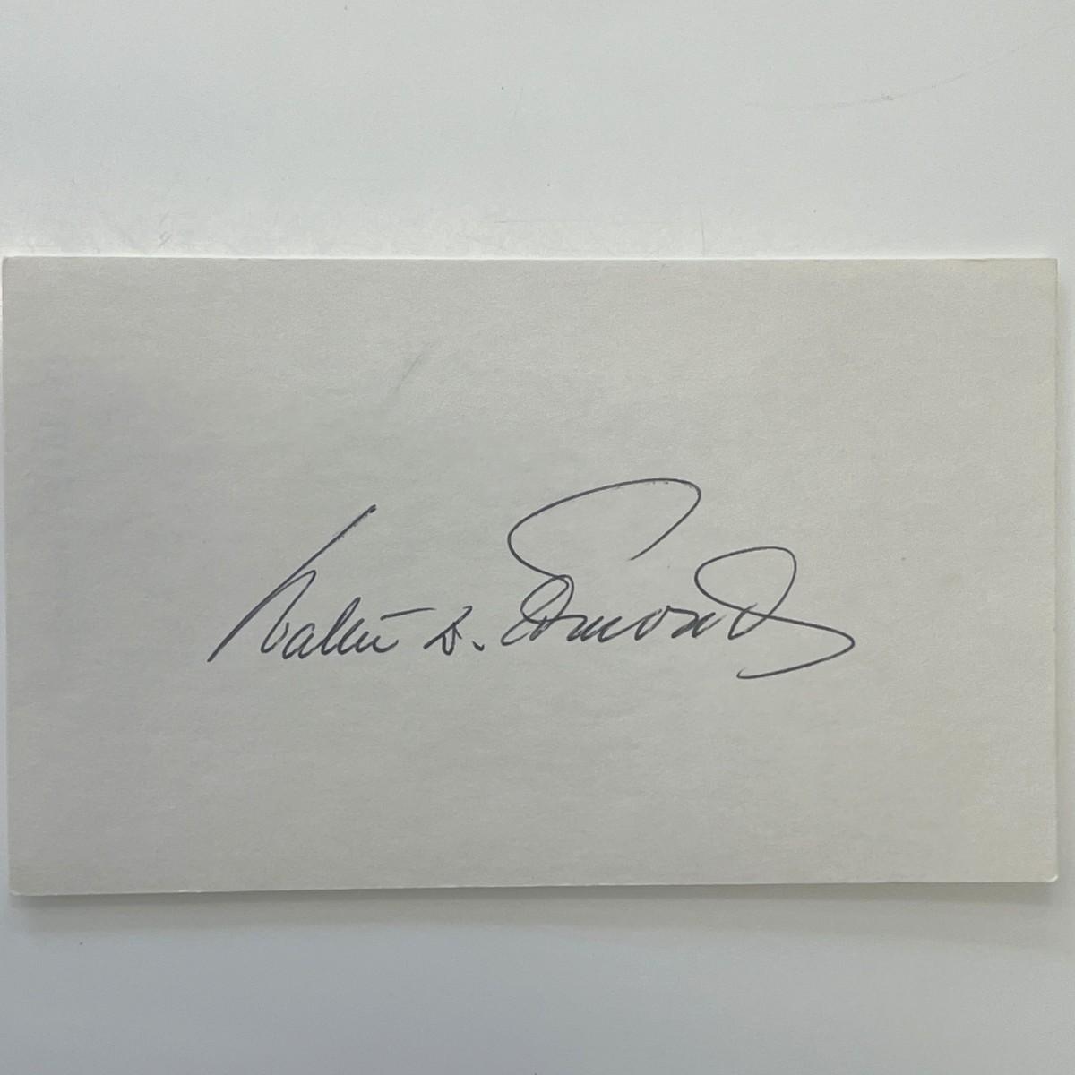 Walter D. Edmonds original signature | EstateSales.org