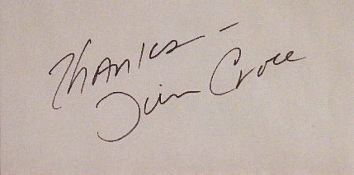 Singer Jim Croce signature slip | EstateSales.org