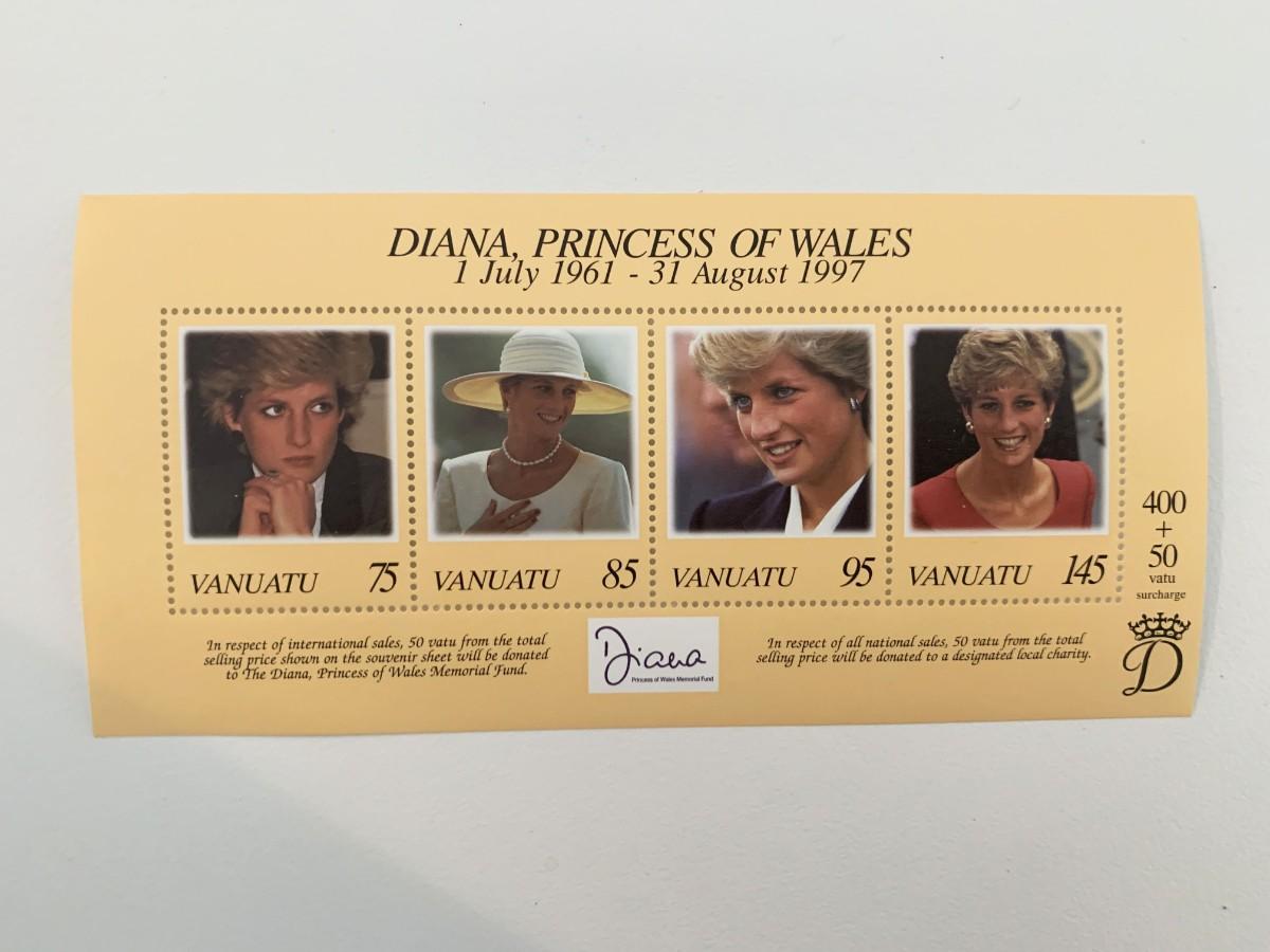 Diana Princess of Wales commemorative stamp set | EstateSales.org
