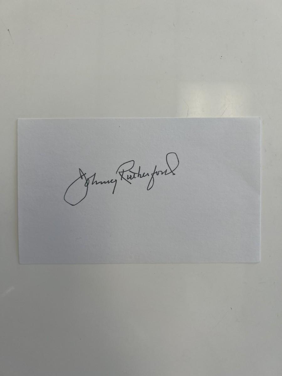 Indy Race Car driver Johnny Rutherford original signature | EstateSales.org