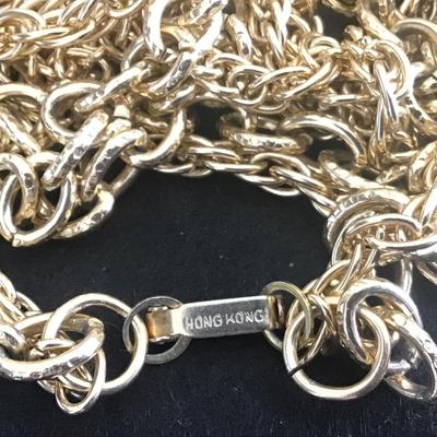 Vintage Honk Kong Double Strand Gold Chain Style Necklace | EstateSales.org