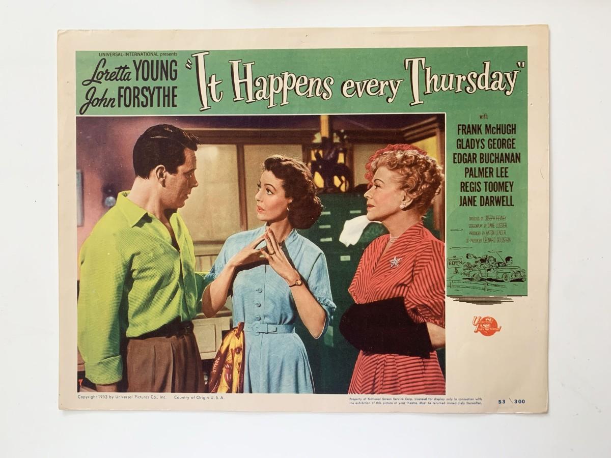 It Happens Every Thursday original 1953 vintage lobby card ...