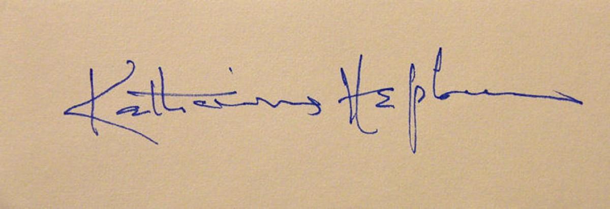 Katherine Hepburn signature slip | EstateSales.org