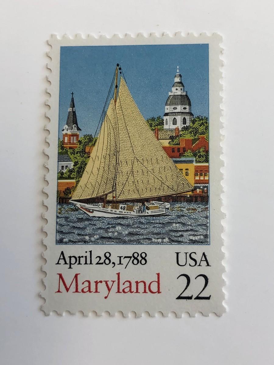 1987 22c Bicentenary Statehood: Maryland Stamp | EstateSales.org