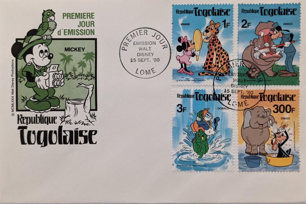 1980 Togo Disney Characters First Day Cover | EstateSales.org