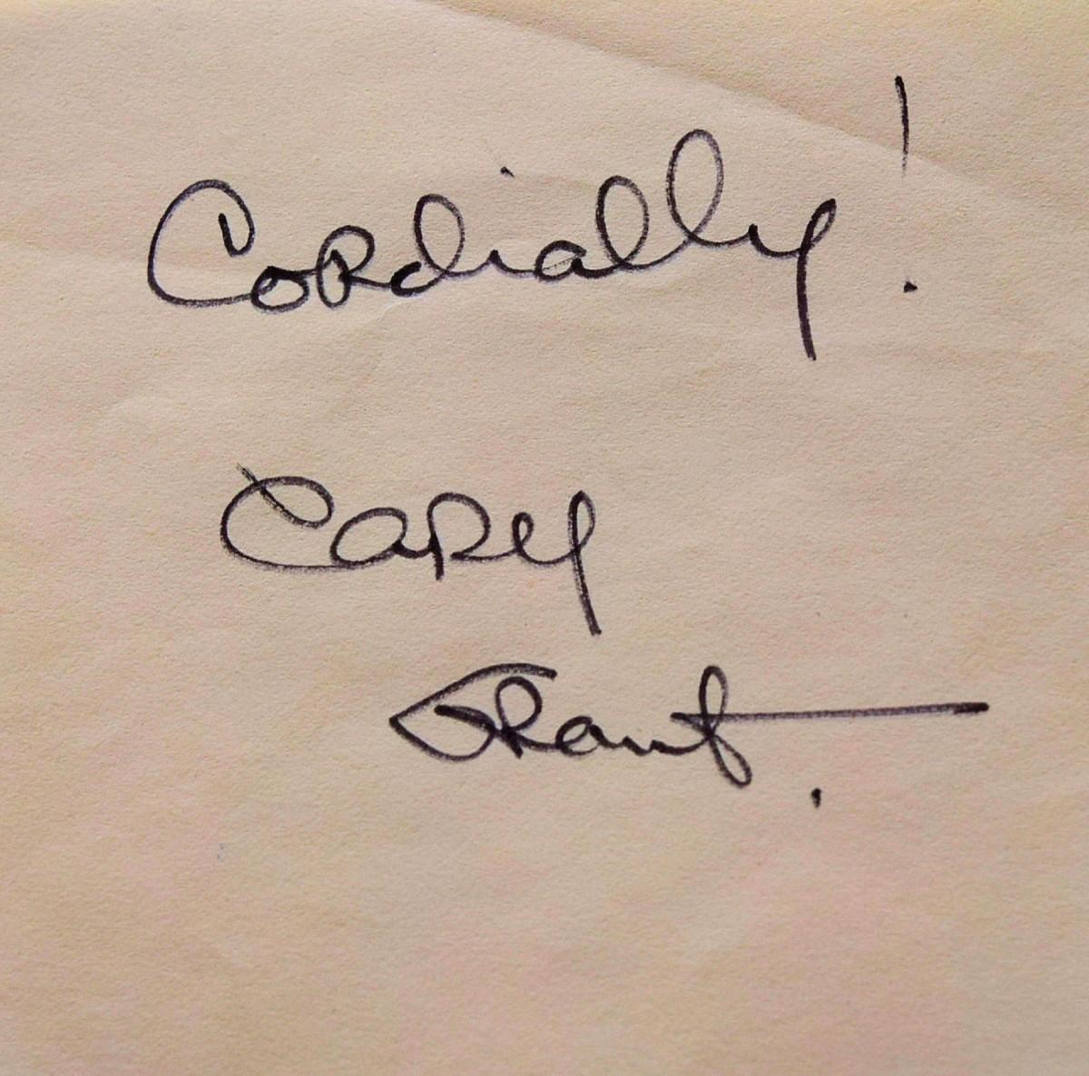 Cary Grant signature slip | EstateSales.org