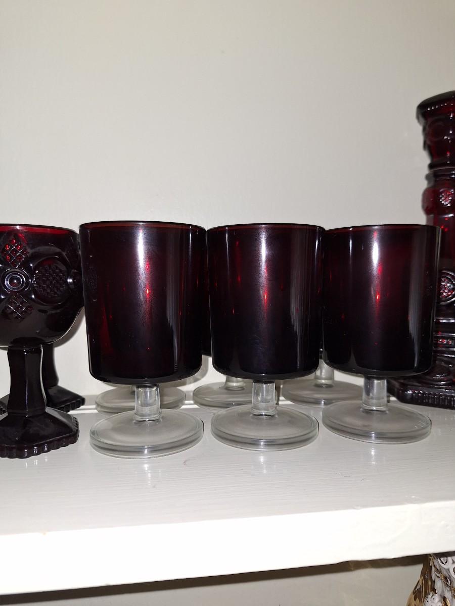 6 Ruby Red Glasses 3341