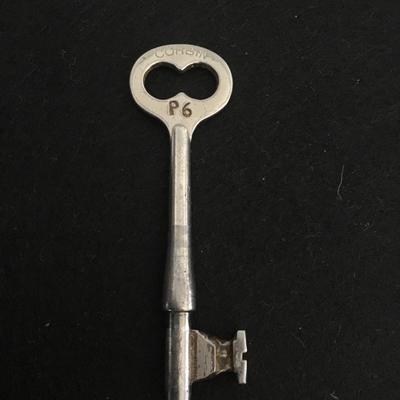 Antique vintage, Corbin skeleton Key P6 door Mortise solid barrel key ...