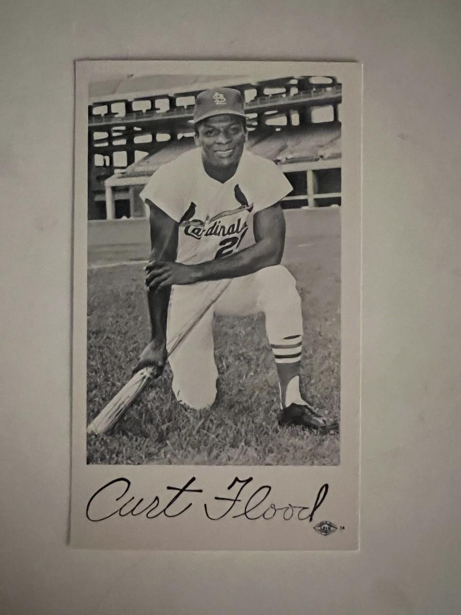 Curt Flood facsimile signed photo.3x5 inches | EstateSales.org