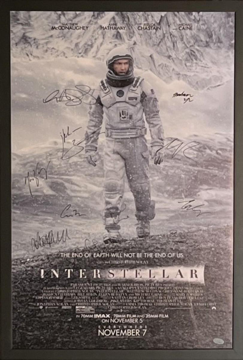 Interstellar cast signed movie poster | EstateSales.org