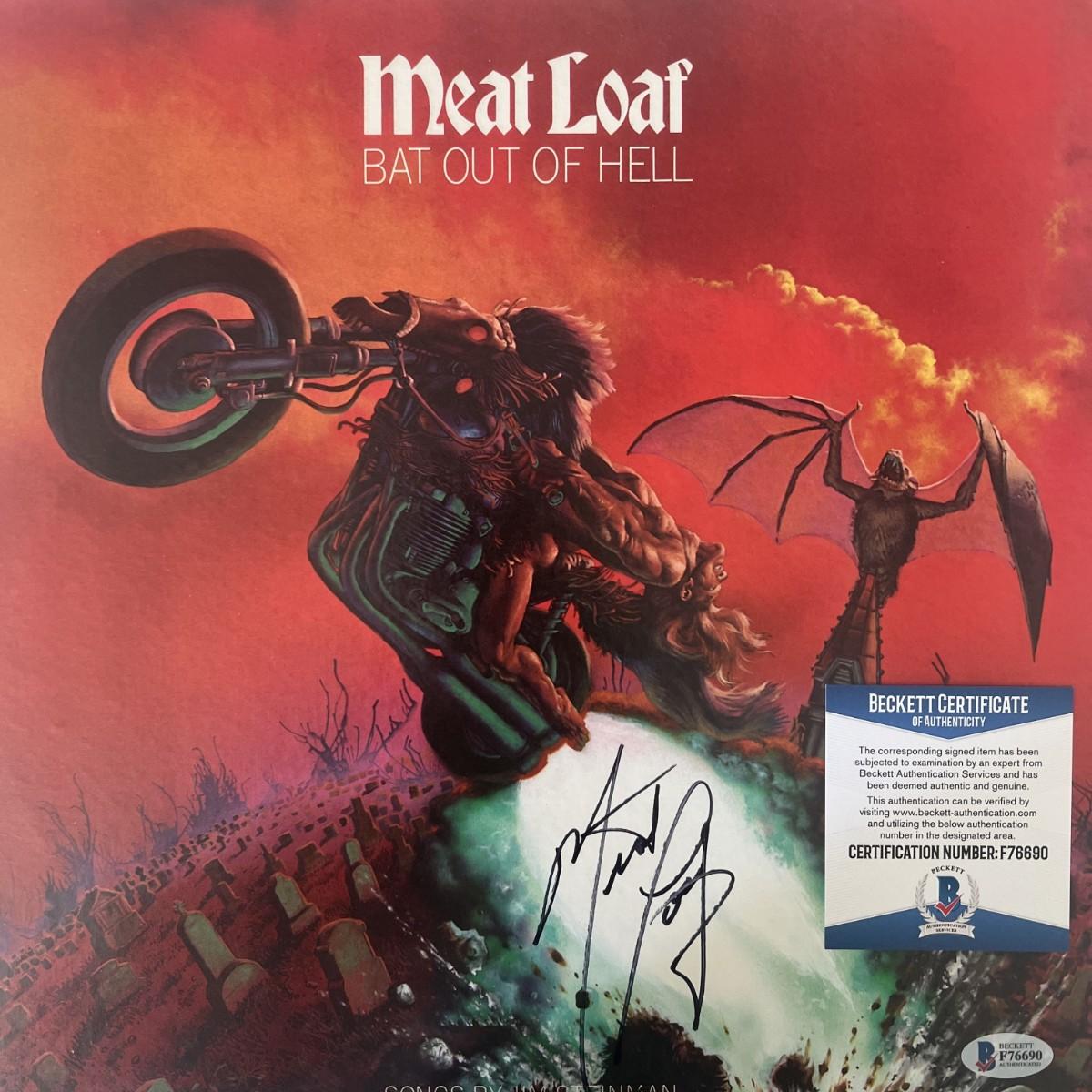 Meat Loaf Bat Out Of Hell signed album. Beckett authenticated ...