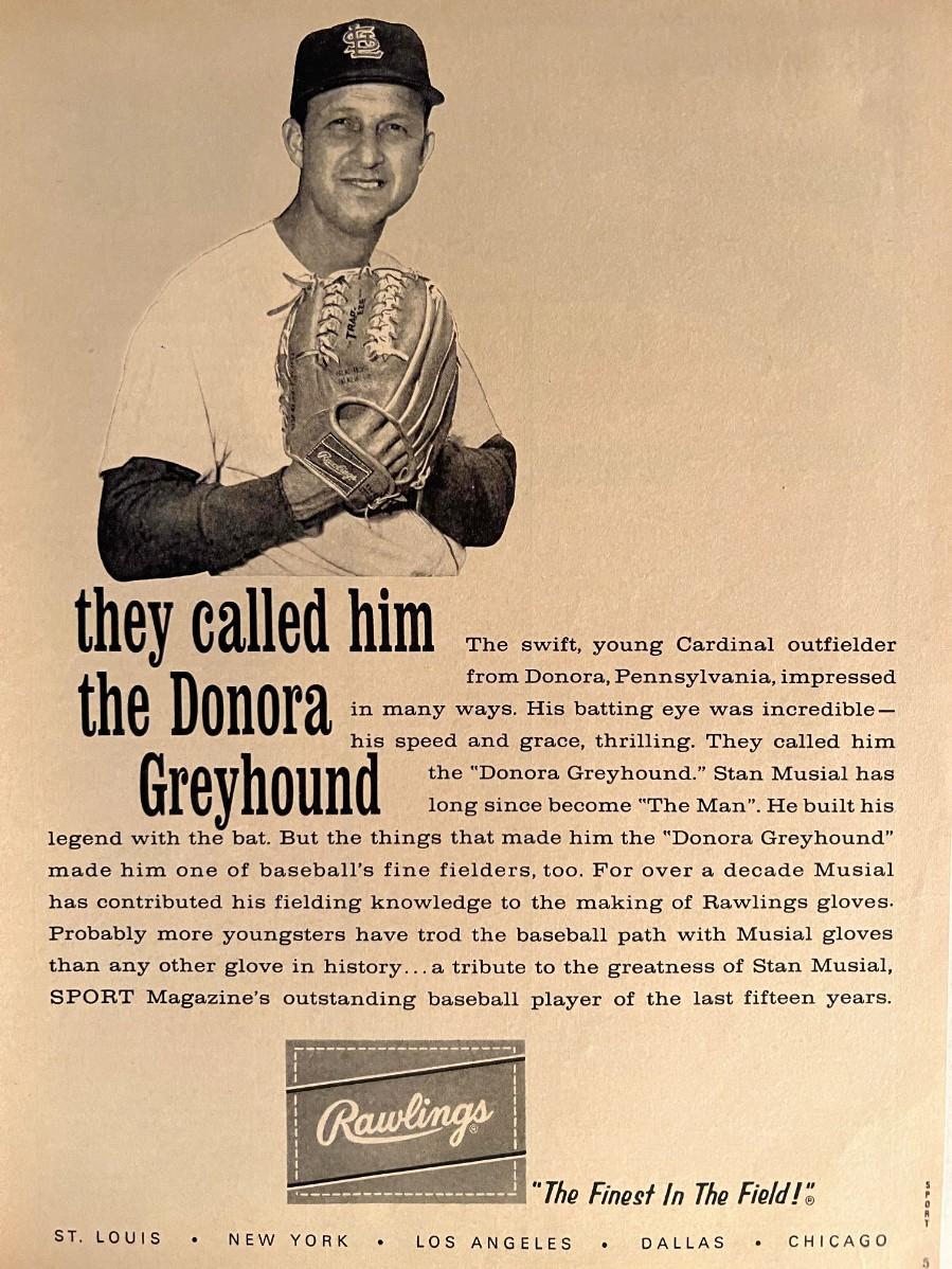 Stan Musial Rawlings magazine ad | EstateSales.org
