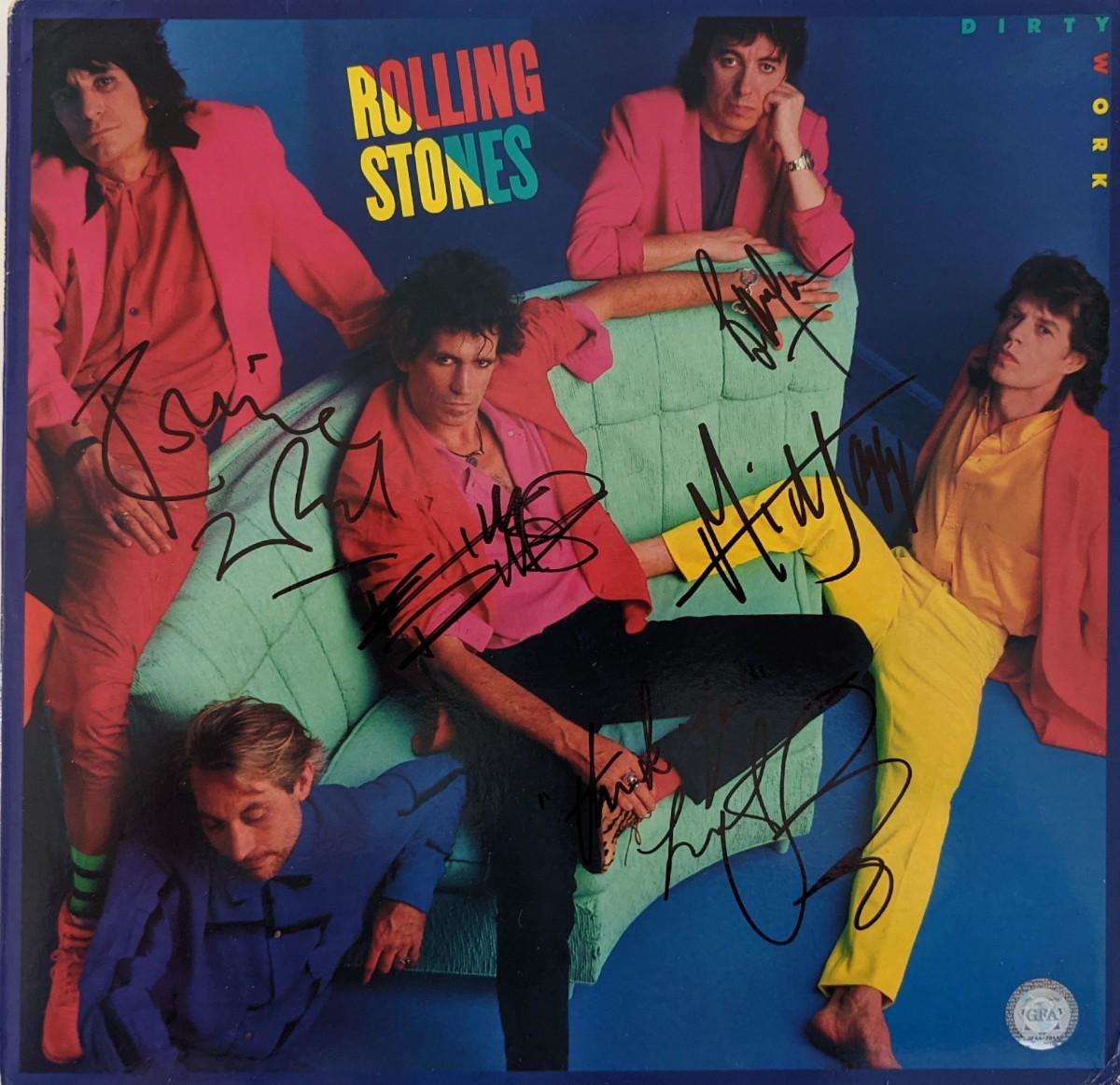 The Rolling Stones Dirty Work Signed Album. GFA Authenticated ...